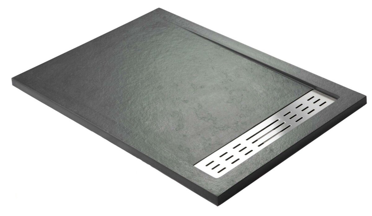 Composiet douchebak met composiet rooster Antraciet kopen ...