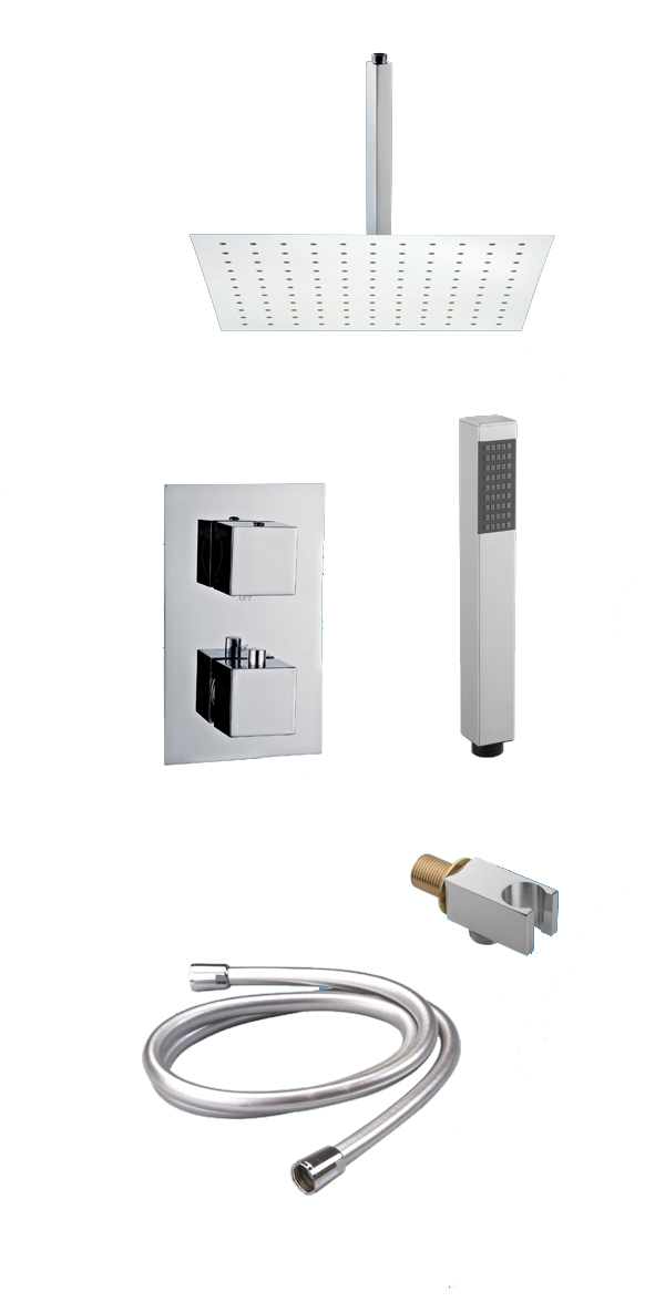 Thermostatische douche inbouwkraan rond model met muursteun kopen ...