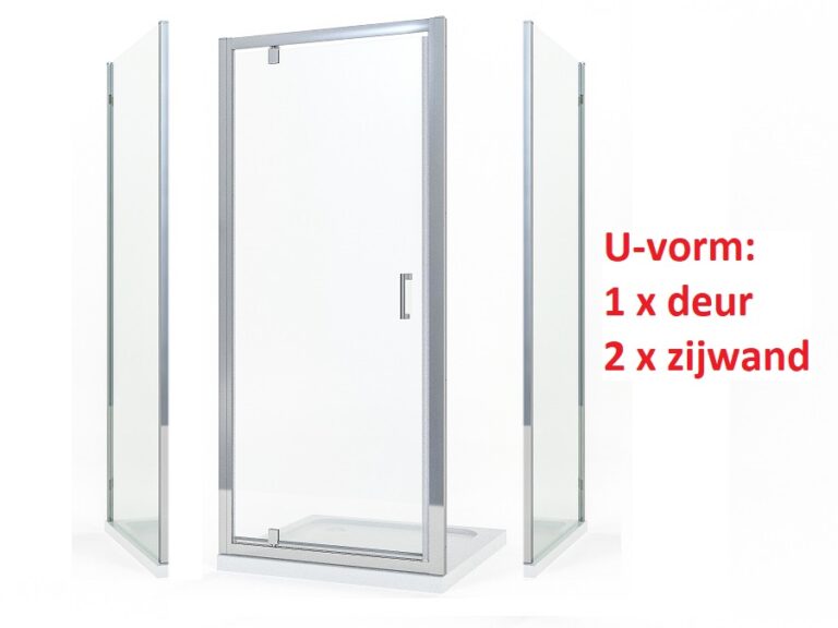 Douchecabine U-vorm opstelling met draaideur. kopen? - Douchecabine.be