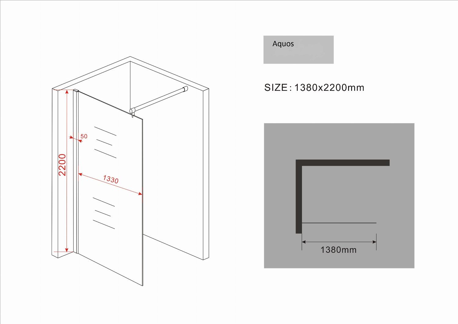 10 mm. Inloopdouches 220 cm hoog kopen? - Douchecabine.be