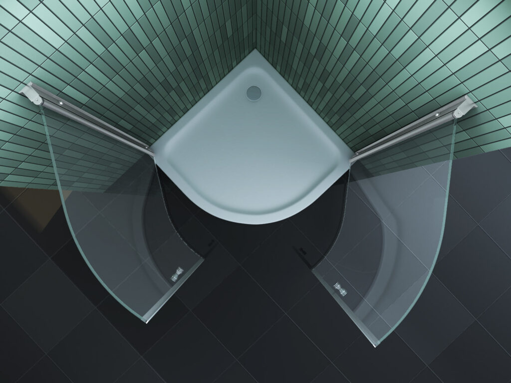 Kwartronde douchecabine met 2 pendeldeuren 80-90 cm kopen ...